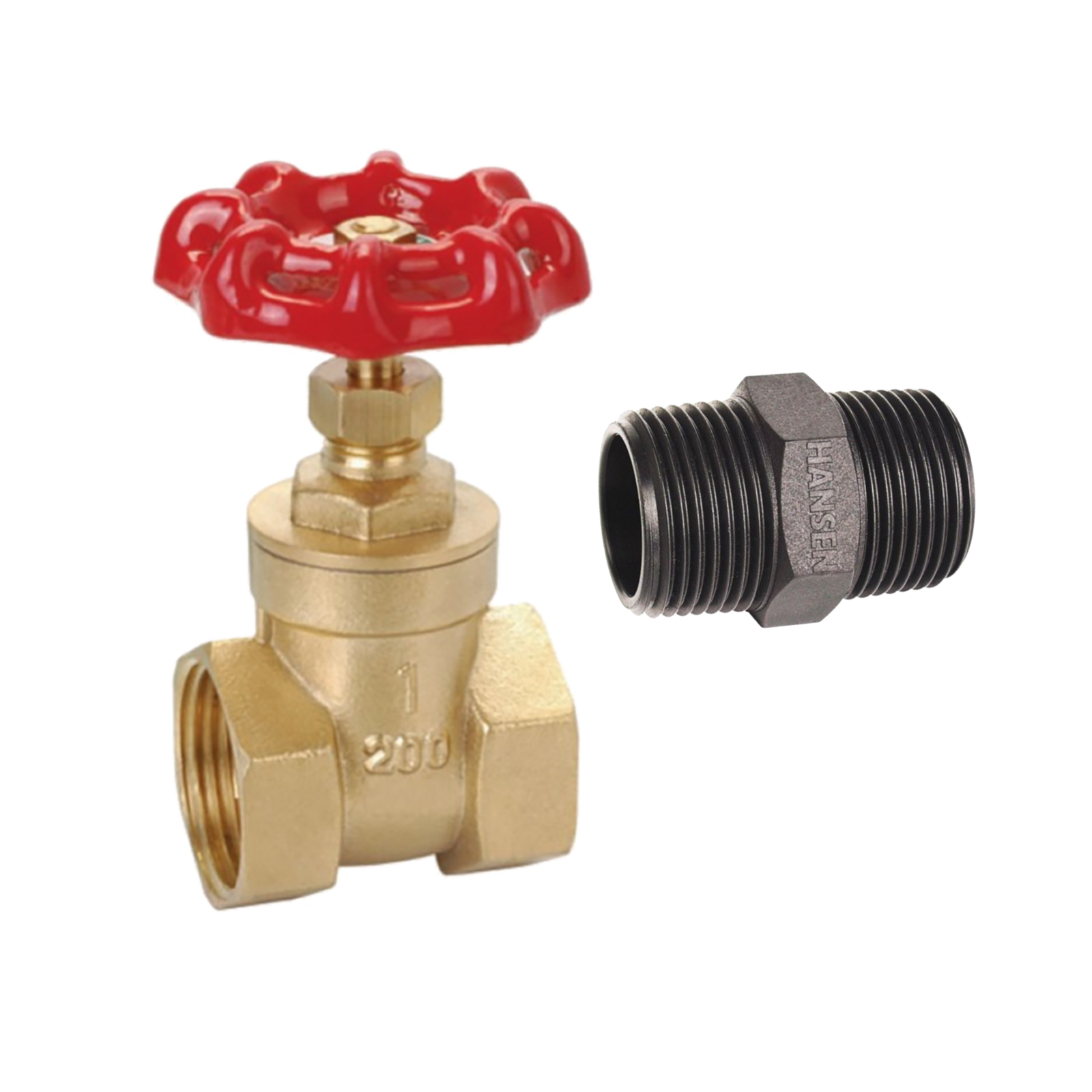 25mm Brass Gate Valve & Reducing Nipple – Water Tanks NZ | Water ...