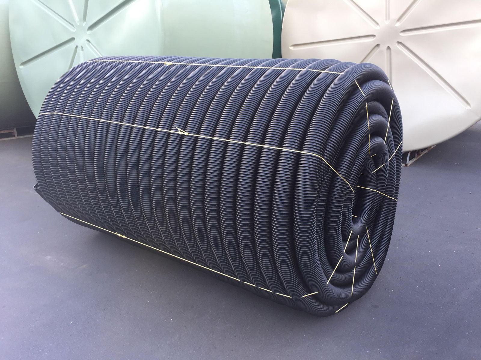 110mm x 450m Slotted Black Snake Super Coil Drainage Pipe – Water Tanks ...